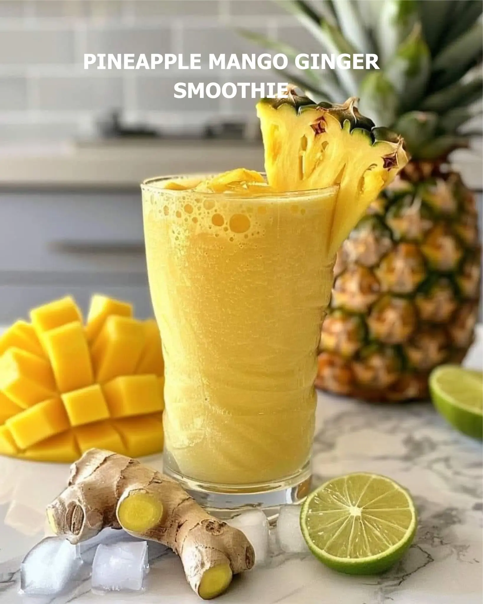 Pineapple Mango Ginger Smoothie – A Tropical Immunity Boost! 🥭